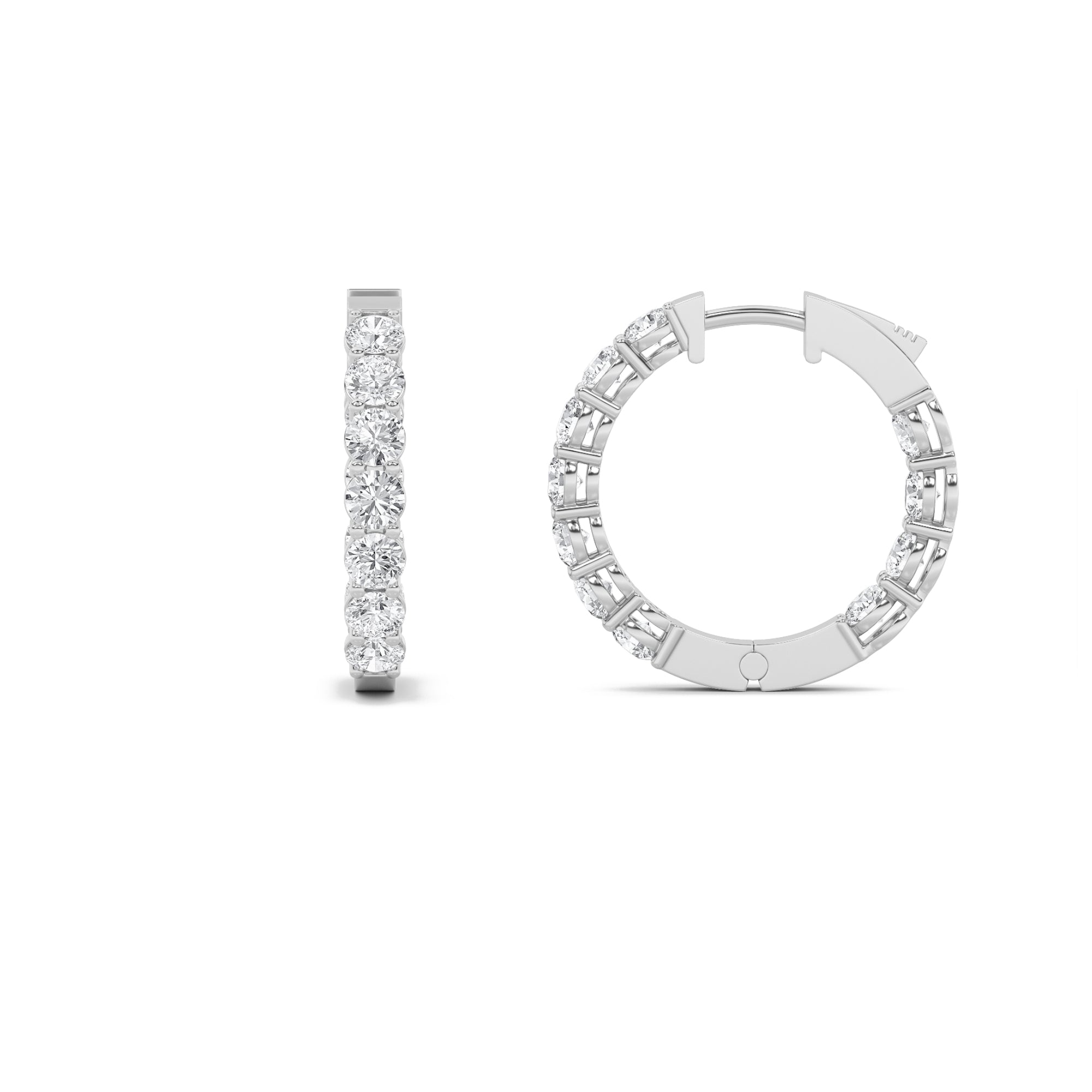 Inside Out Round Lab Diamond Hoop Earrings – Dina Mor Jewelry